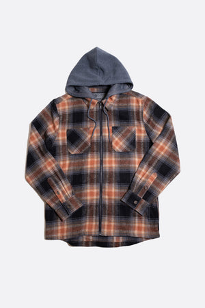 Flannel Hooded Zip Shacket | Workwear Styles | Brooklyn Cloth